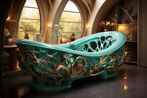 Premium Ai Image Bath Tube Gaudi Inspired Illustration Generative Ai