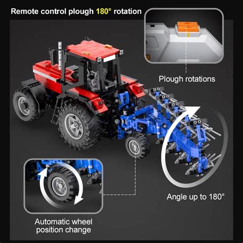 Tech Moc Rc Motorized Tractor Truck Building Blocks