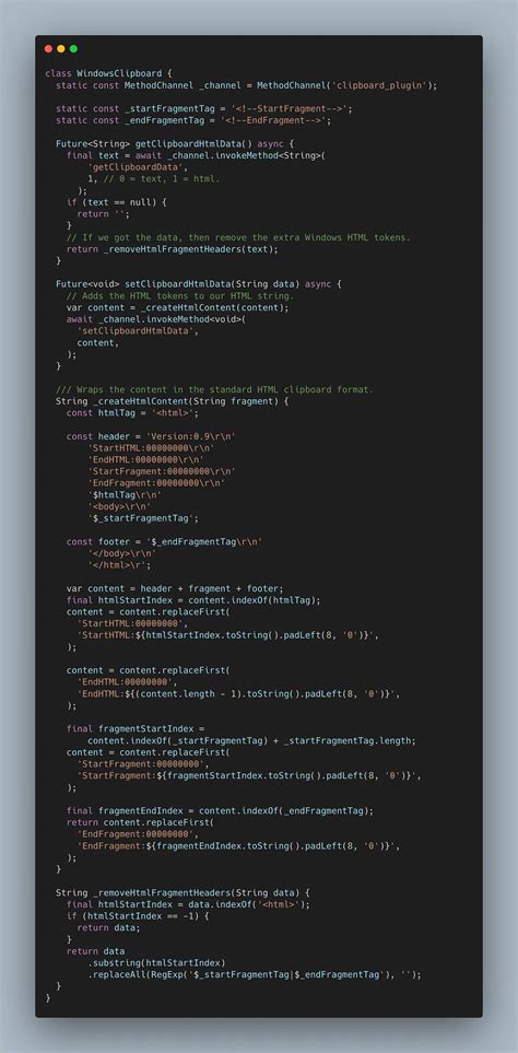 writing a flutter windows clipboard plugin using c