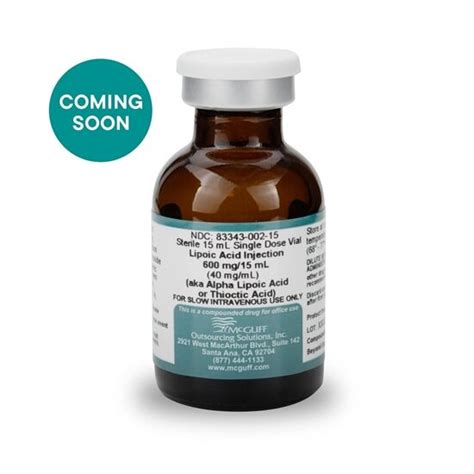 Alpha Lipoic Acid Ala 40 Mgml15ml Sdv Mcguff