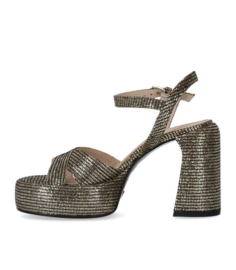 Sandale À Talon Lexy Noir Or Elena Iachi Ferraris Boutique