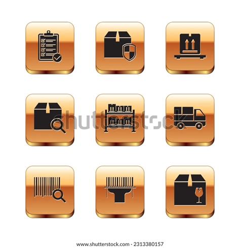 Set Verification Delivery List Search Barcode Stock Vector Royalty