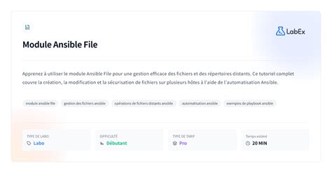 Module Ansible File Maîtrise De La Gestion Des Fichiers Distants Labex