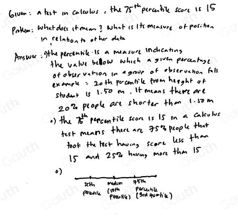 Solved ACTIVITY 4 Given A Test In Calculus The 75 Th Percentile