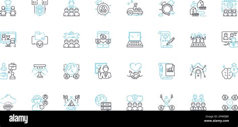 Group Alliance Linear Icons Set Collaboration Unity Teamwork Partnership Coalition