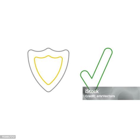 Concept Dicône De Vecteur De Bouclier De Garde Avec La Marque De