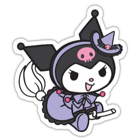 Kuromi In Witch Outfit Printable Sticker Cute Stickers Black