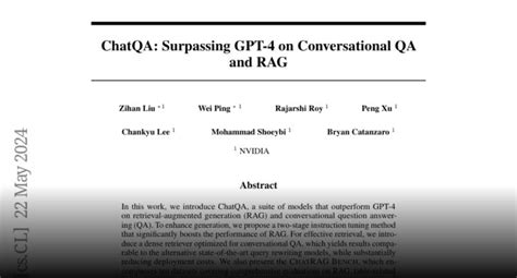 Tatjana Tetyana Chernenko On Linkedin Paper Page Chatqa Building Gpt 4 Level