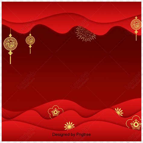 빨간 종이 컷 스타일 축제 배경 일러스트 프레임배치전통