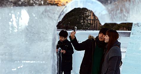 예쁜 얼음 조각을 배경으로