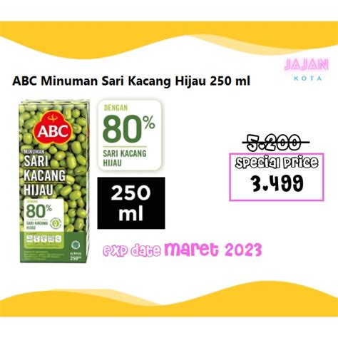 Jual ABC Minuman Sari Kacang Hijau Ml Shopee Indonesia
