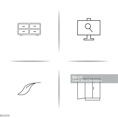 傢俱簡單線形圖示設置分級顯示的向量圖示向量圖形及更多圖示圖片 圖示 技術 插圖 Istock