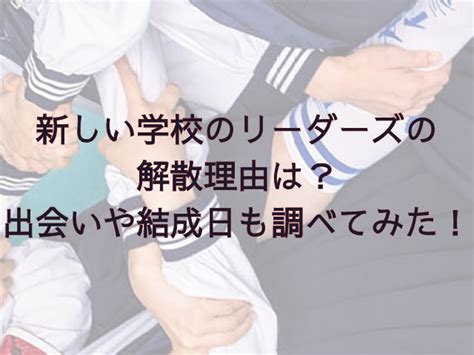 新しい学校のリーダーズの解散理由は出会いや結成日も調べてみた けいちゃんのんびりブログ