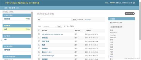 Pythondjangomysql开发个性化音乐推荐系统案例及简单教程 基于用户的协同过滤推荐算法 在线音乐推荐系统开发步骤 可视化数据