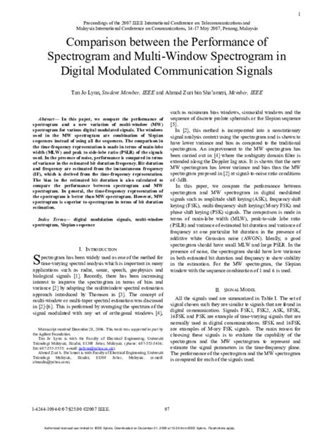 Pdf Comparison Between The Performance Of Spectrogram And Multi