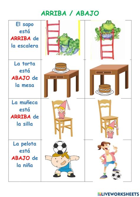 Ejercicio Online De Arriba Abajo Medio Ambiente Para Colorear Nociones Espaciales Fichas
