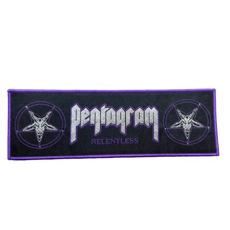 Official Pentagram Woven Strip Patches Tshirtslayer Tshirt And