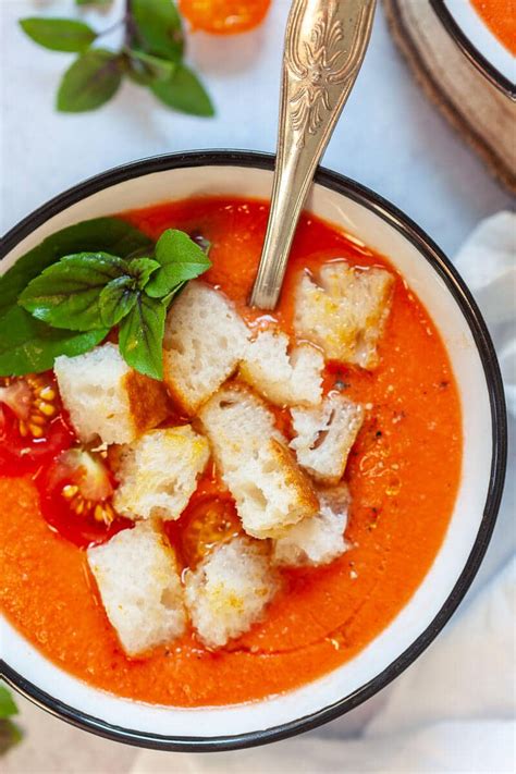 Easy Tomato Gazpacho Soup Vegan Vibrant Plate