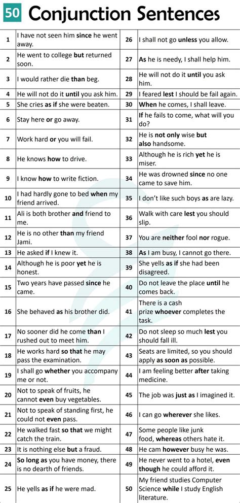 50 Conjunction Example Sentences In English Conjunctions In 2024