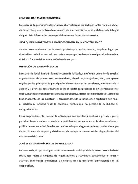 Contabilidad Macroeconómica Pdf Producto Interno Bruto Economía