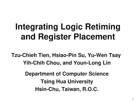 Ppt Integrating Logic Retiming And Register Placement Dokumentips
