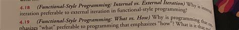 solved 4 18 functional style programming internal vs
