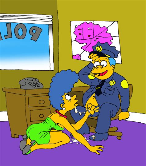Rule 34 Chief Wiggum Clothes Color Cum Dennis Clark Female Human Indoors Male Marge Simpson