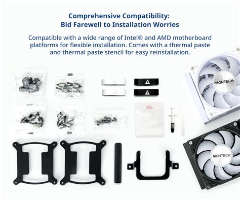 Montech Hyperflow Argb 240 Aio Cpu Liquid Cooler Intelandamd