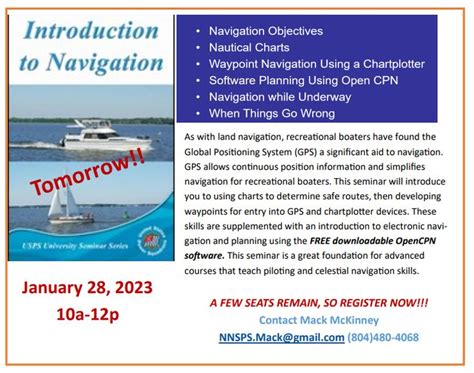 Introduction To Navigation Class Limited Seats Available