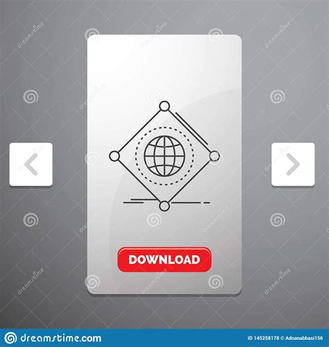 Iot Internet Things Of Global Line Icon In Carousal Pagination Slider Design And Red Download