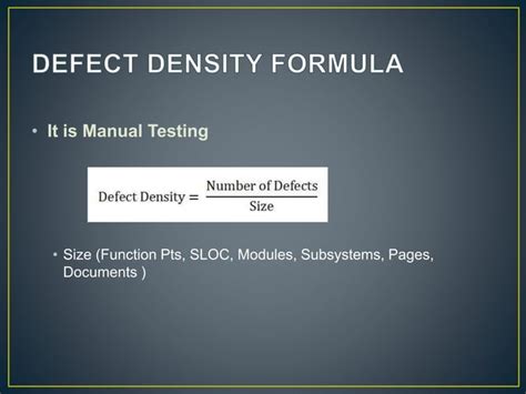 Defect Density Matrix Sqa Pptx