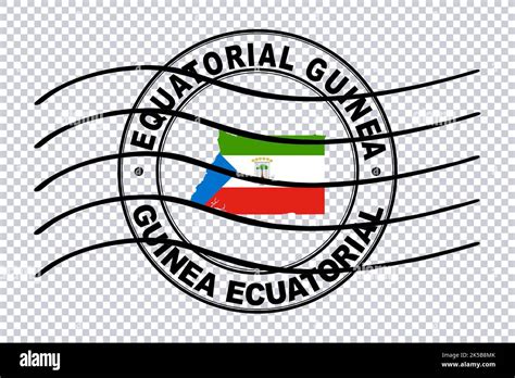 Map Of Equatorial Guinea Postal Passport Stamp Travel Stamp Clipping