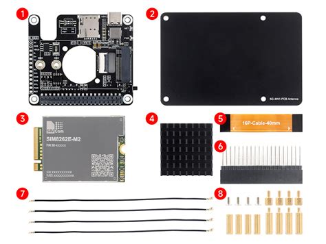 Pcie To 5g 4g 3g Hat Designed For Raspberry Pi 5 Compatible With 3042