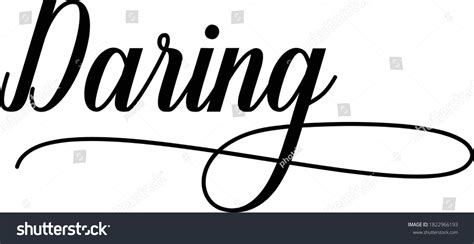Daring Script Cursive Calligraphy Typography Black Stock Vector Royalty Free