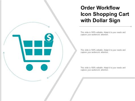 Order Workflow Icon Shopping Cart With Dollar Sign Ppt Powerpoint