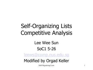 PPT Self Organizing Lists Competitive Analysis PowerPoint