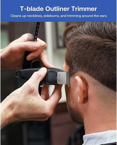 Glaker Professional Cordless Hair Clippers T Blade Trimmer 15 Pieces
