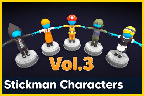 Hypercasual Character Stickman Vol 3 3d Humanoids Unity Asset Store
