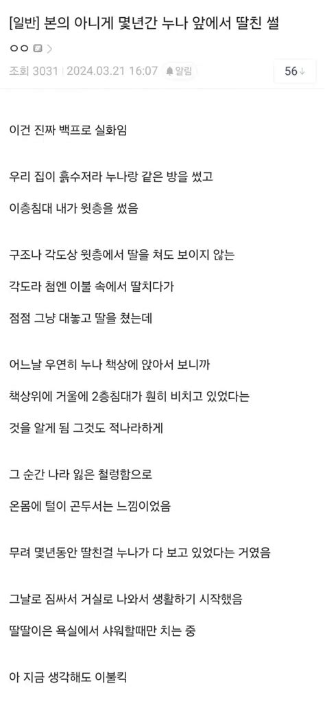 누나 앞에서 X친 디씨인 썰