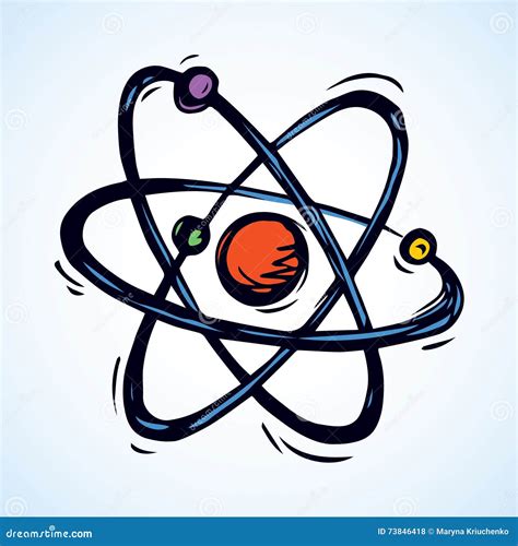 Atom Vector Drawing Stock Vector Illustration Of Microscopic 73846418