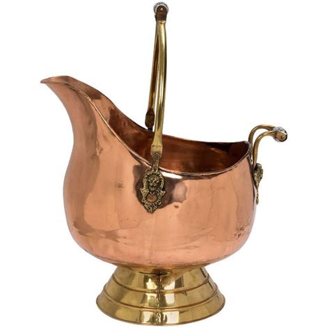 Monumental 19th Century French Copper Coal Scuttle Planter