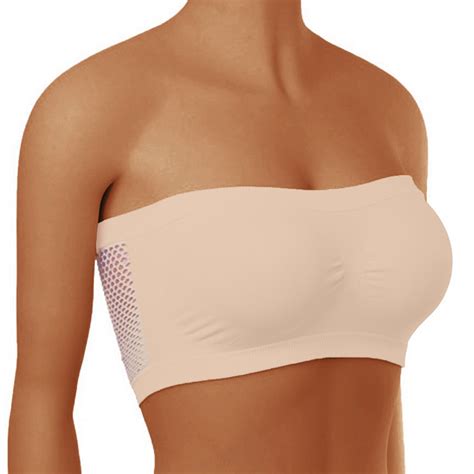 Tqwqt Womens Plus Size Strapless Bra Bandeau Tube Removable Padded Top