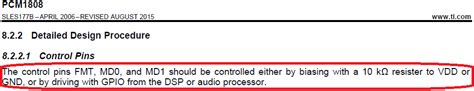 PCM1808 Handling For The Mode Setting Pins Audio Forum Audio TI E2E Support Forums