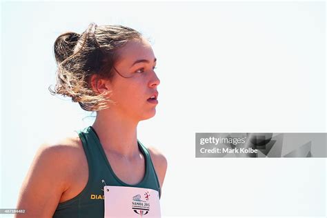 Jacinta Beecher Of Australia Prepares For Her Girls 100m Heat During News Photo Getty Images
