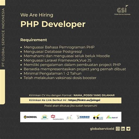 php developer pt global service indonesia ika um