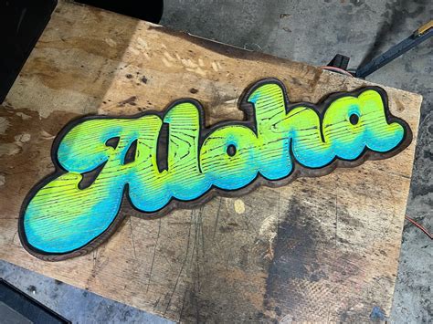 aloha super duper large wood carving etsy