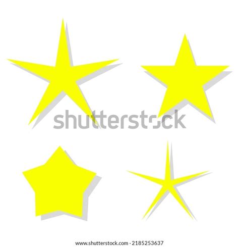 Yellow Stars Cartoon Style Yellow Star Stock Vector Royalty Free