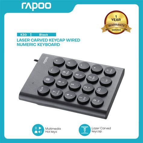 Rapoo K30 Laser Carved Keycap Wired Numeric Keyboard Lazada Ph