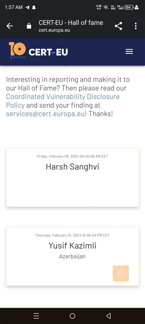 harsh sanghvi on linkedin just cracked a bug in cert eu system and