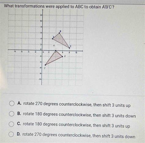 Solved What Transobtain Abc A Rotate 270 Degrees